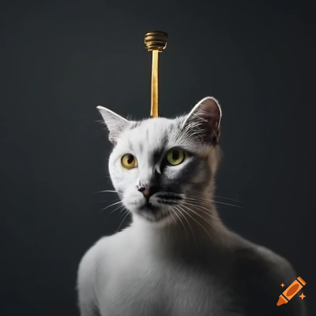 Cat with antenna on head