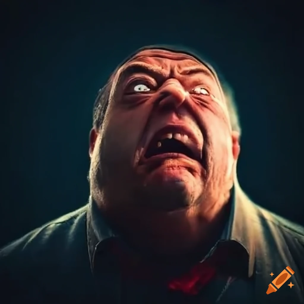 A big man angry and cry at highly traffic jam