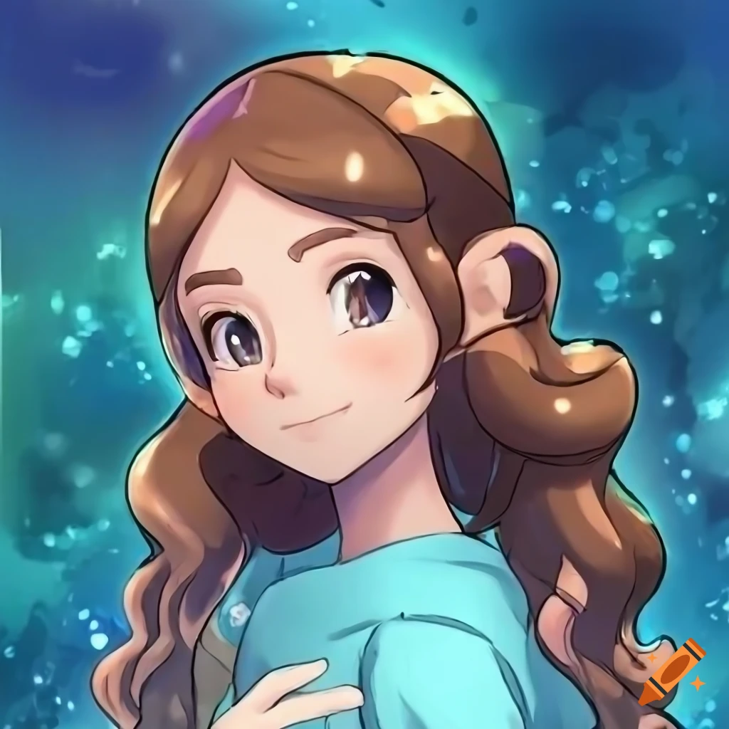 Fairy/Water Pokémon trainer with brown, wavy hair, anime manga girl ...
