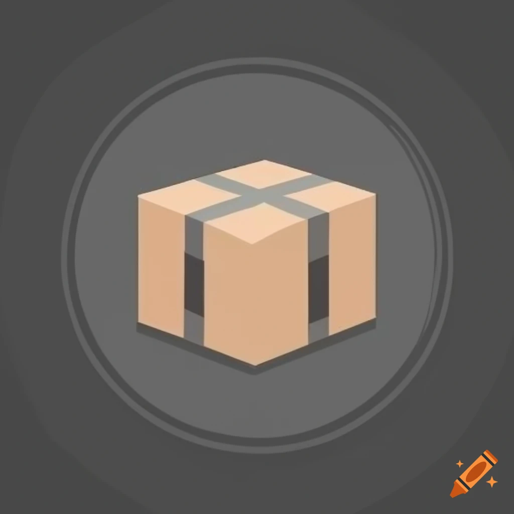 One parcel in gray background and display size like width, height, depth