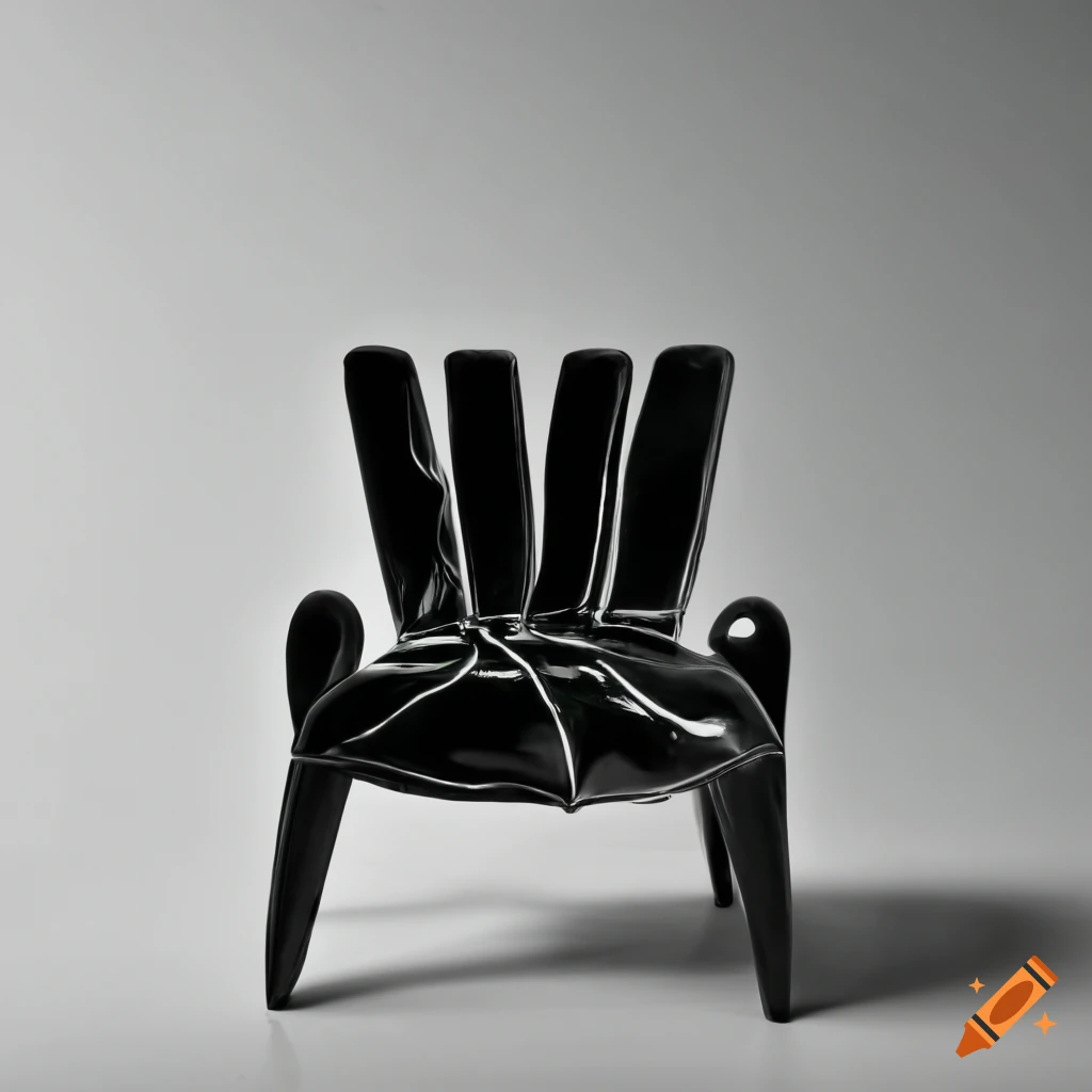 Old period, dynamic postmodern error chair with black gloss and ...