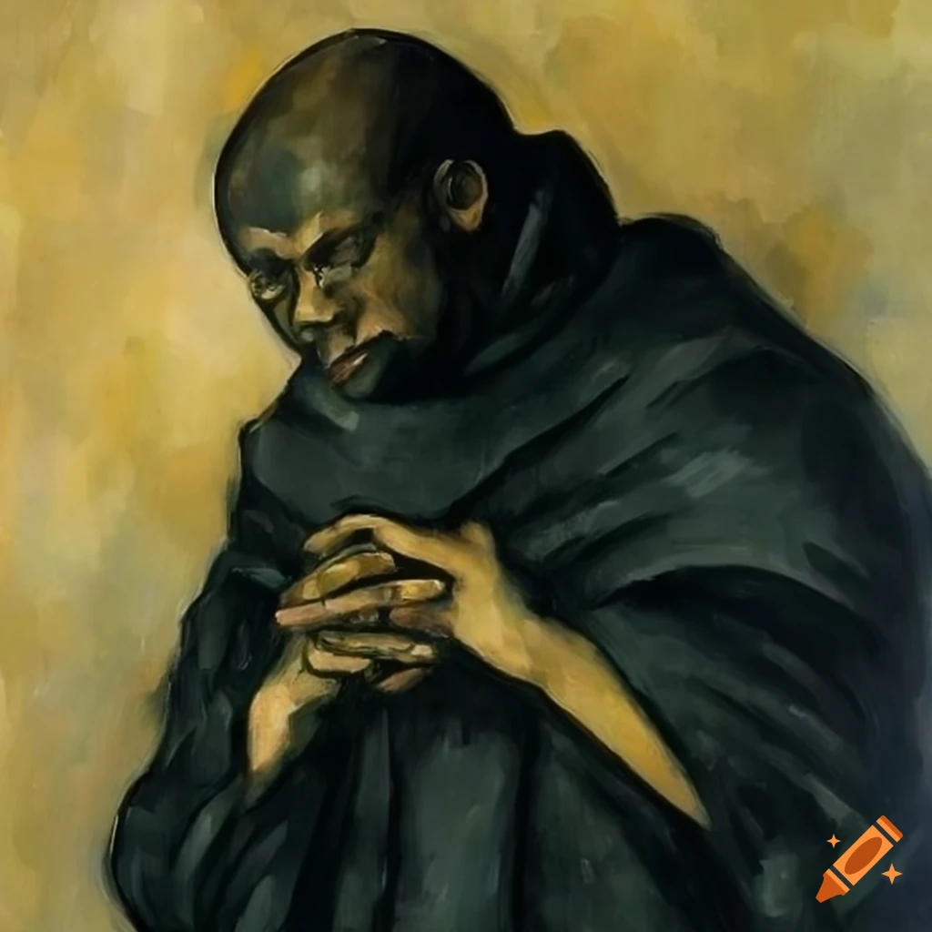 A black monk by cezanne on Craiyon