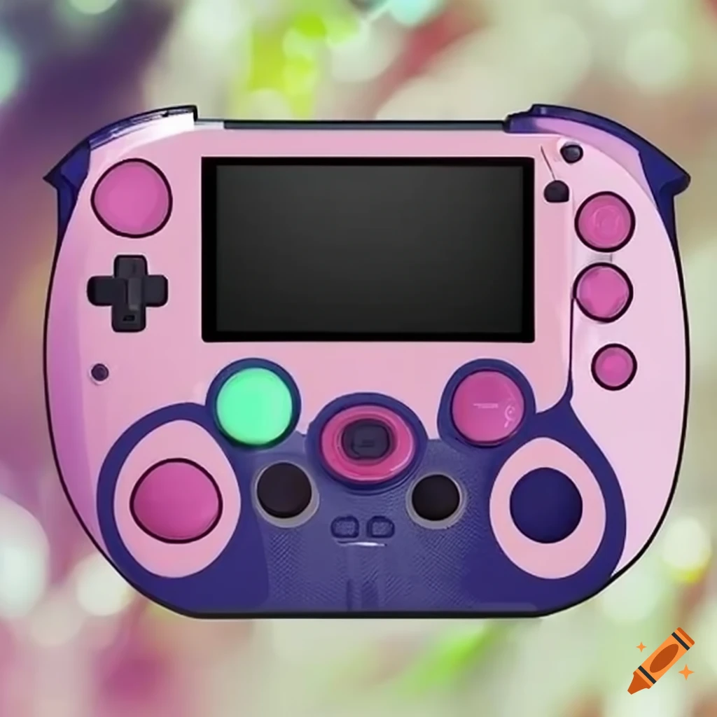 An adorable digital pet on a handheld gaming device on Craiyon