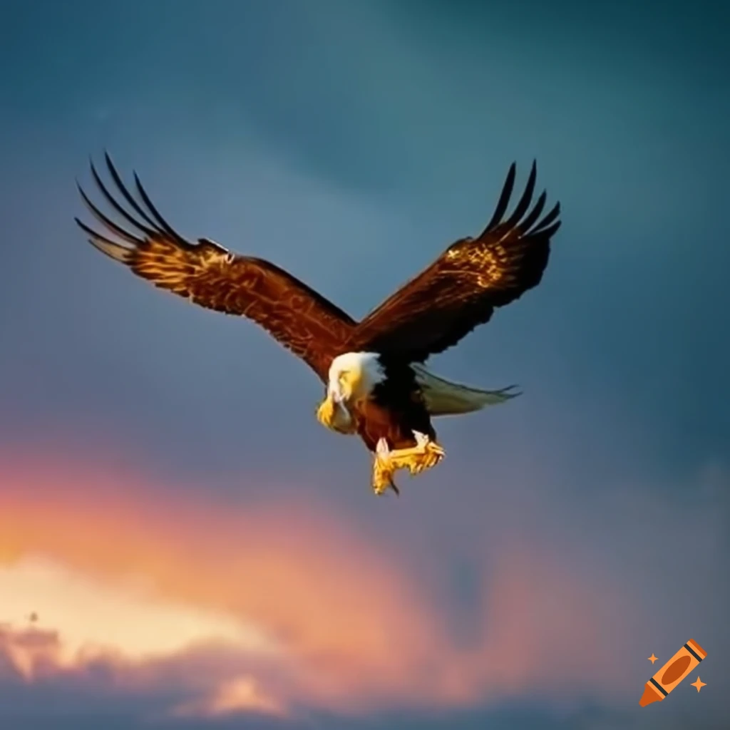 Eagle Flying Over Clouds