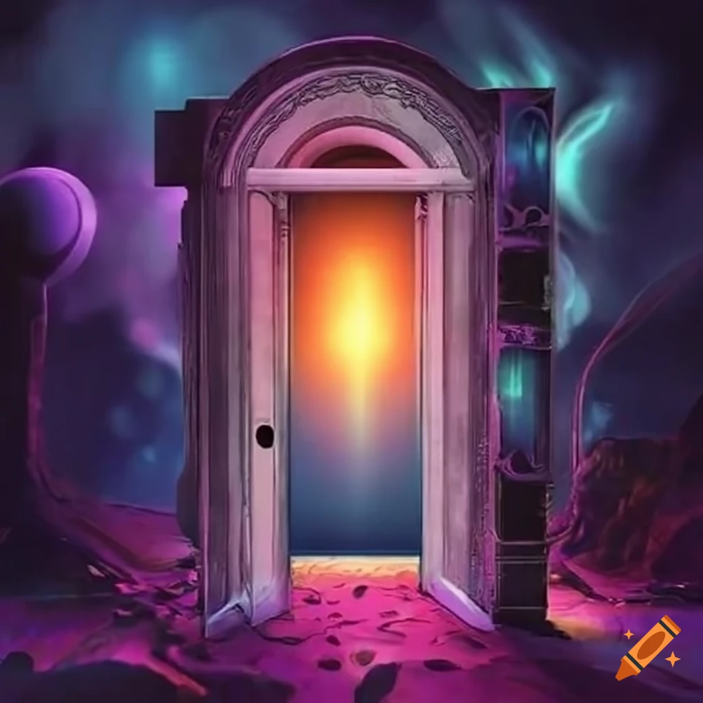 Dimension door by a magicien on Craiyon