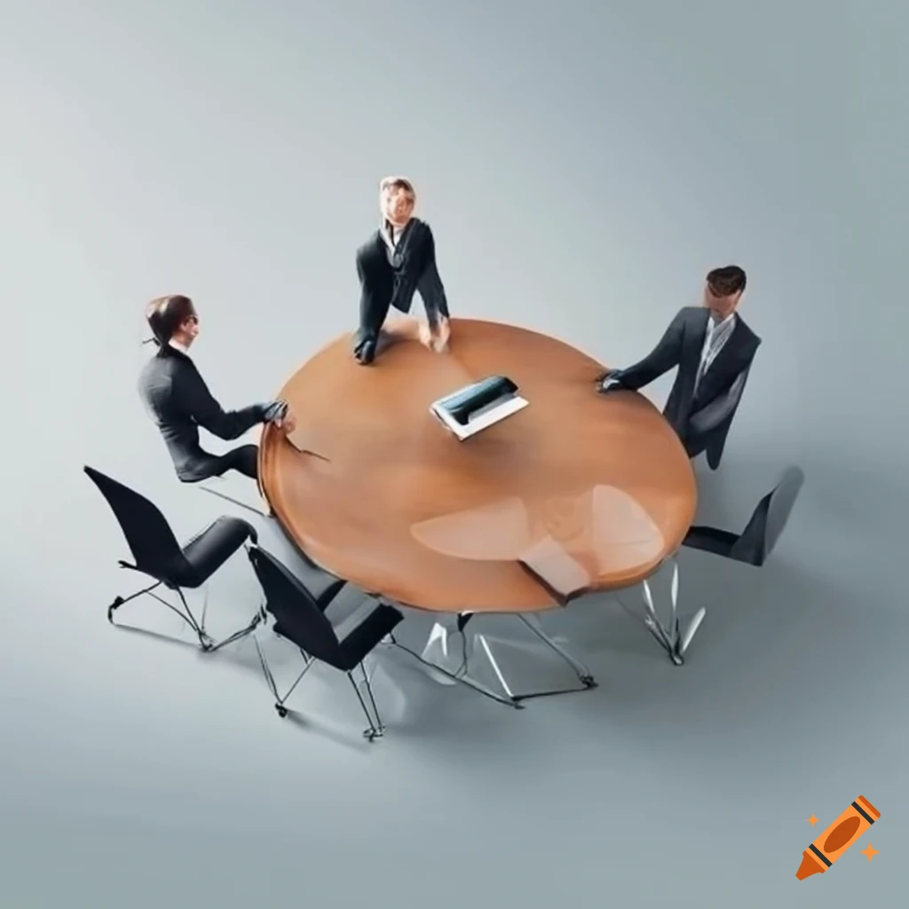 A business meeting with a table