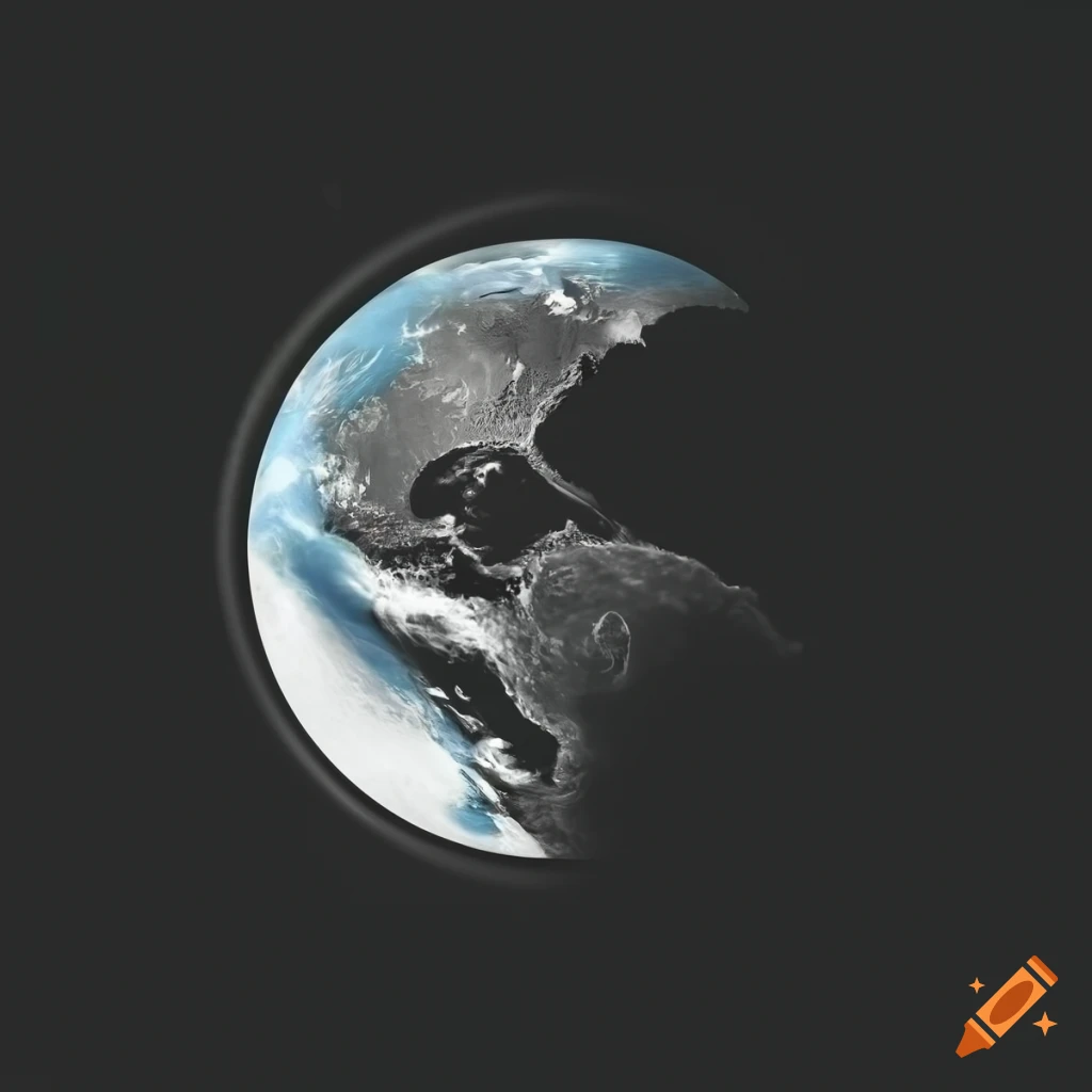 Abstract representation of planet earth in grayscale on Craiyon