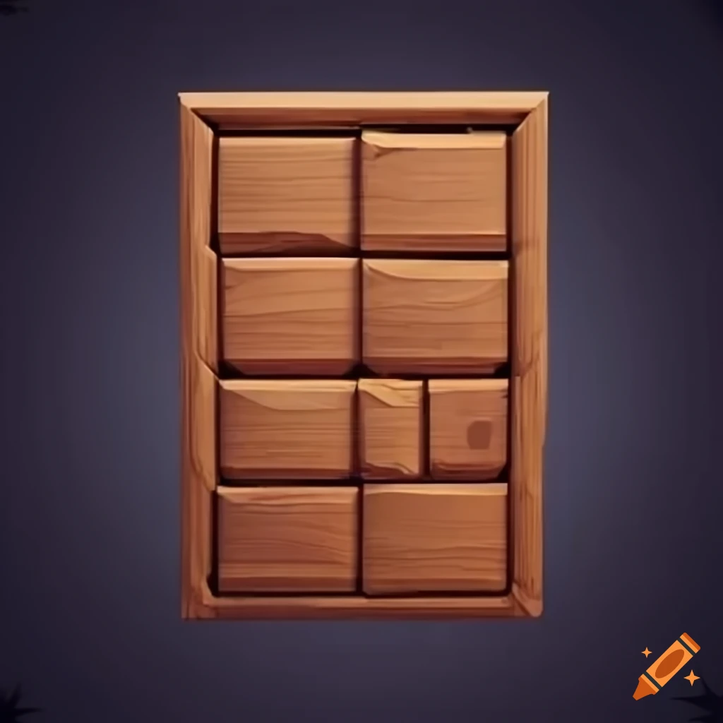 Stylized wood panel ui game
