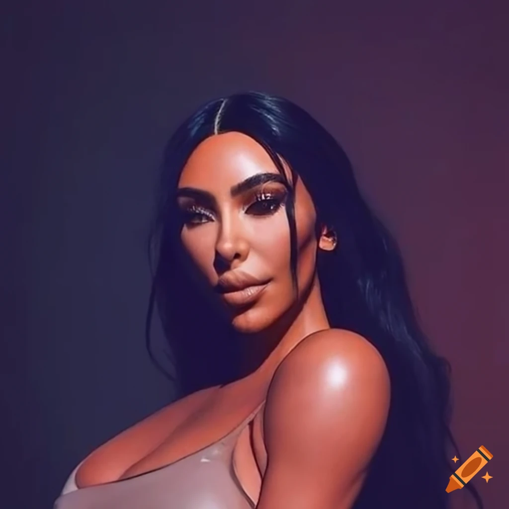 Kim kardashian laying on bed overlooking over los angeles at night on Craiyon