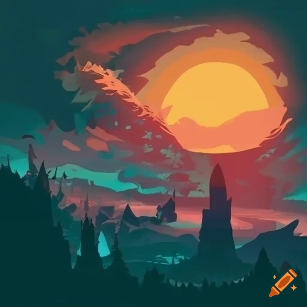 Traditional gaming landscape on Craiyon