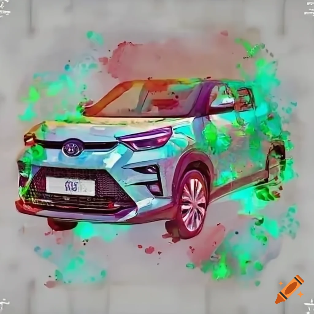 A silver toyota raize with futuristic transformation capabilities on ...