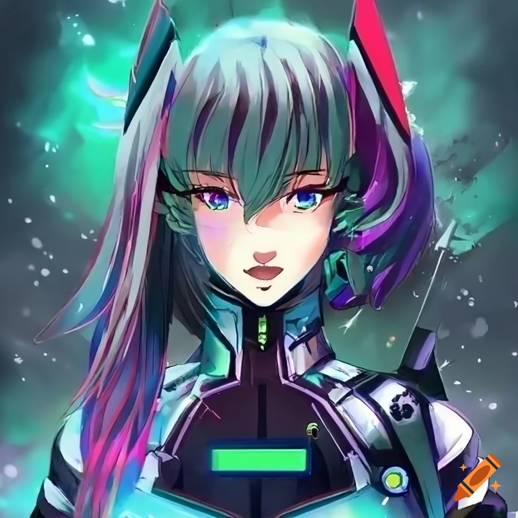 Technological singularity girl,illustration of beautiful girl ,manga ...