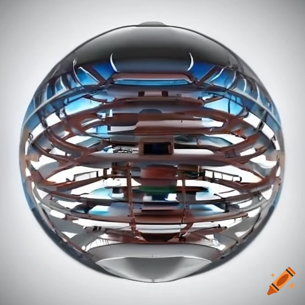 Realistic model spherical drone future technology cybernetics