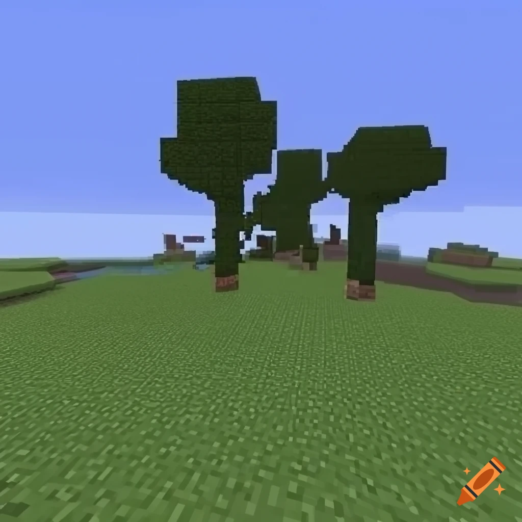 Minecraft's pixelated landscapes on Craiyon