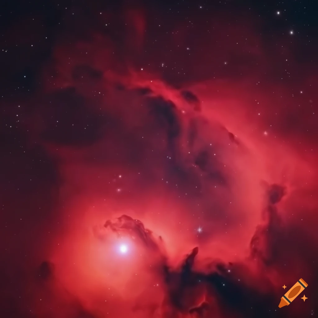 Red nebula sky