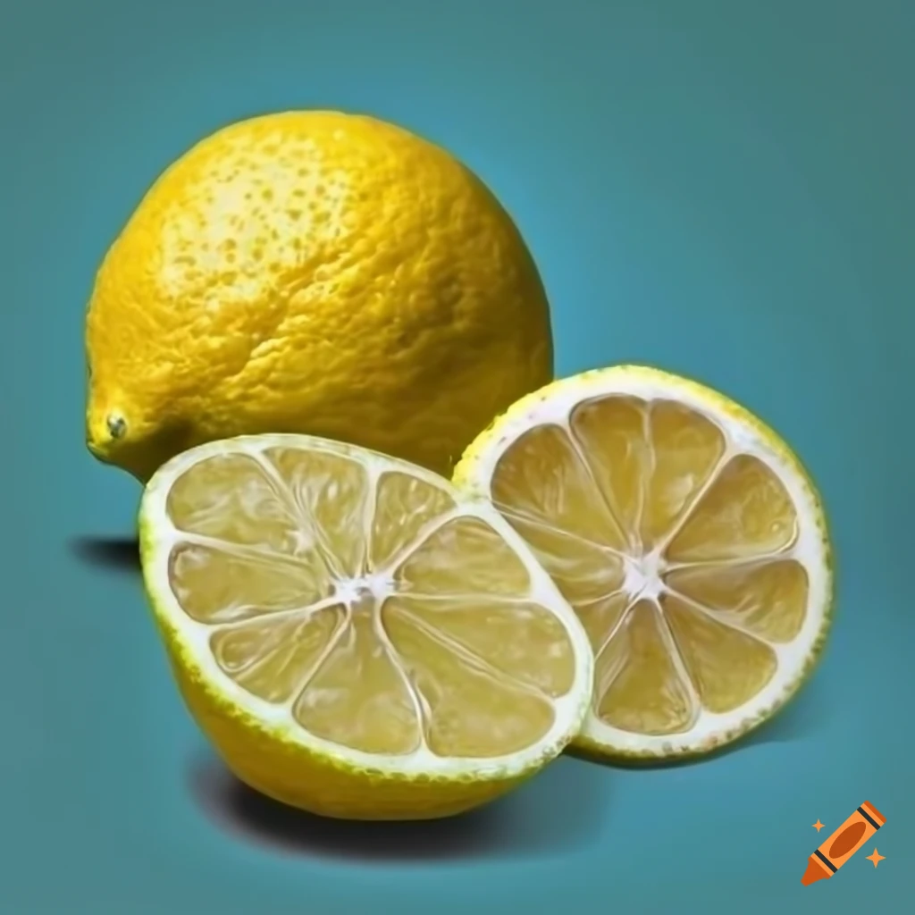 Generate lemon pictures some are in cut pieces and some in solid