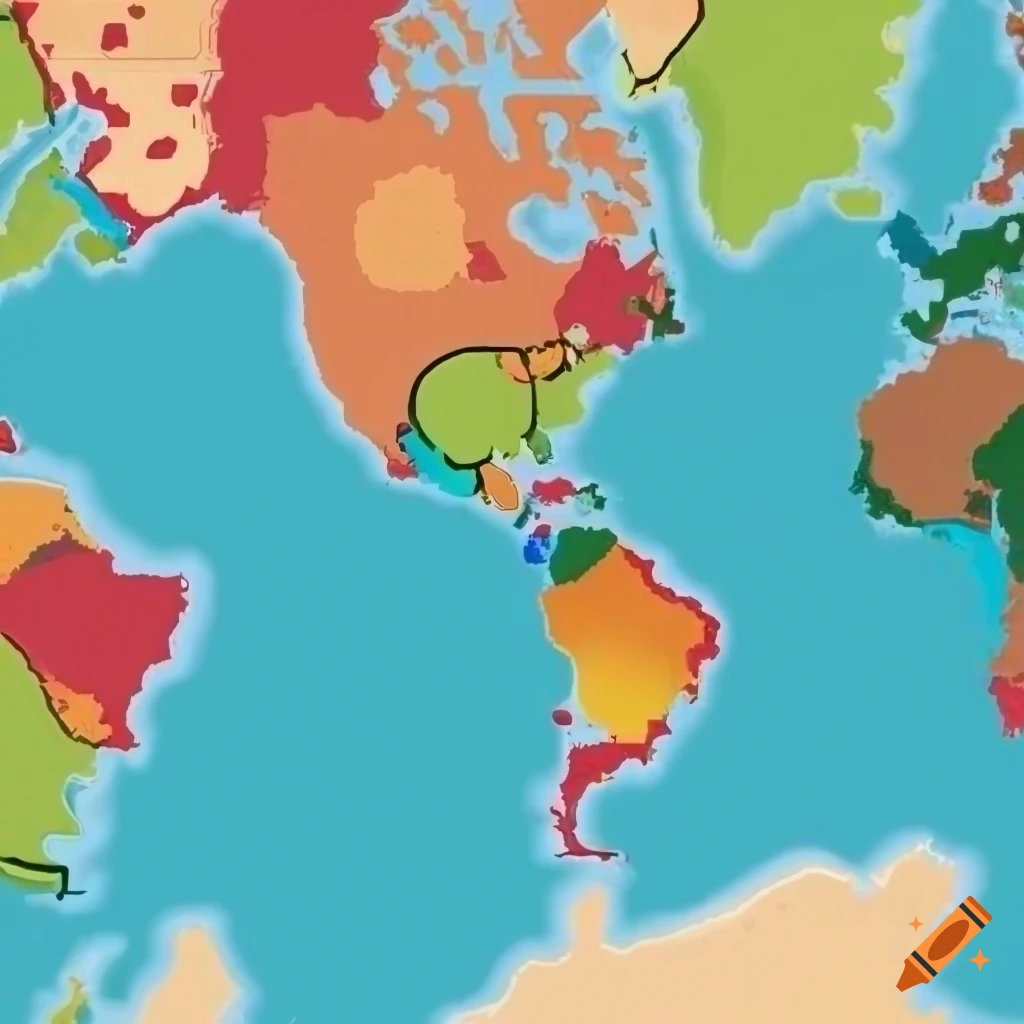 Diverse map themes on Craiyon
