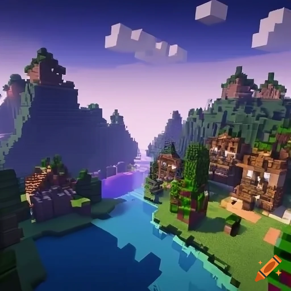 Minecraft world strategically on Craiyon