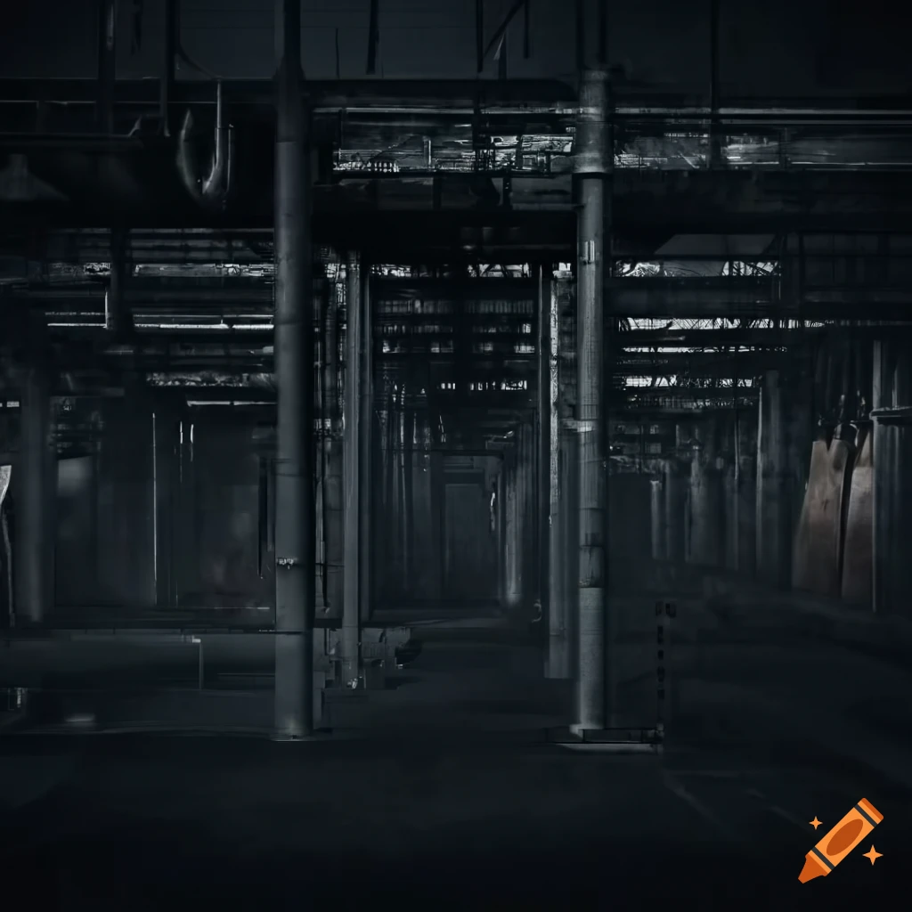 Dark factory industrial on Craiyon