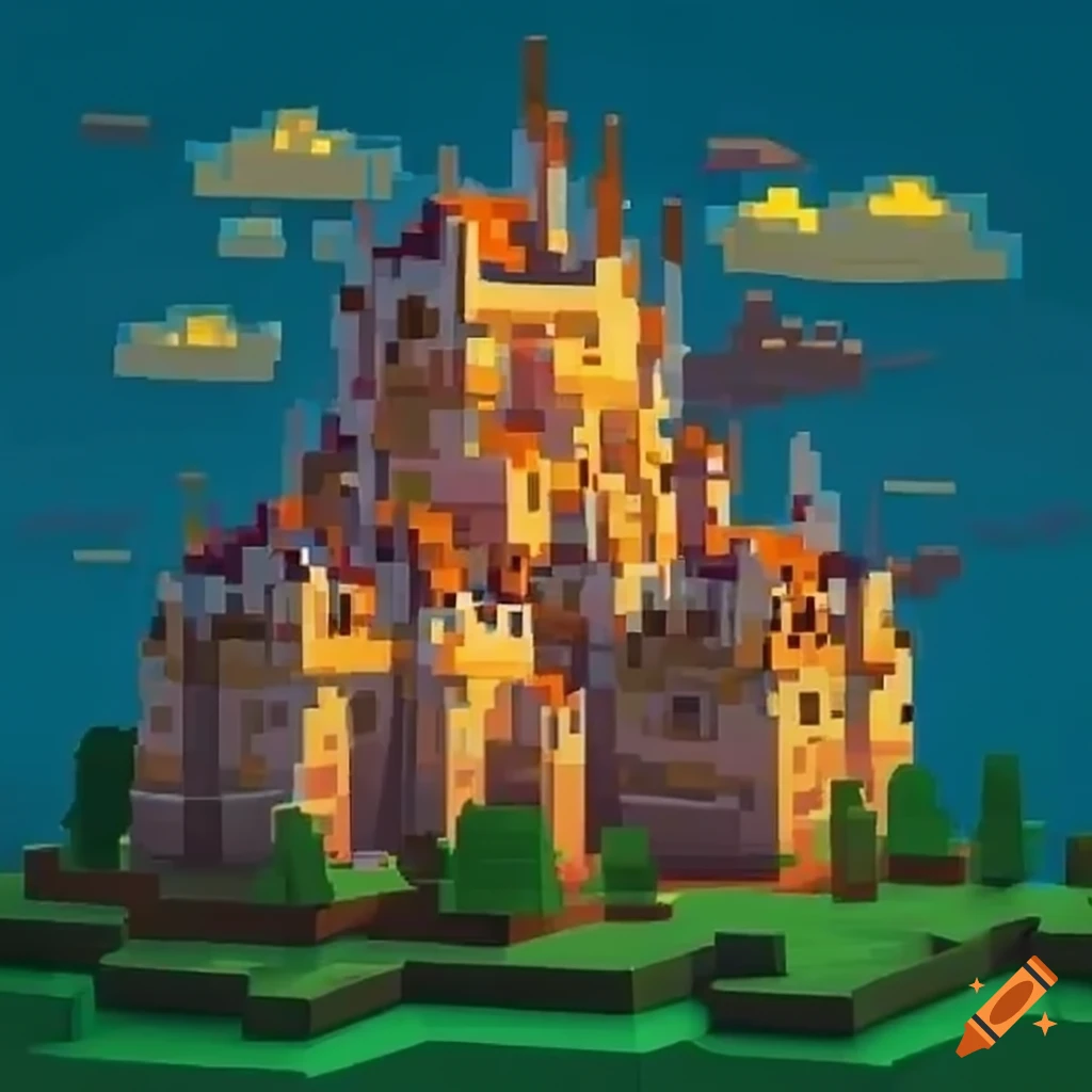 Minecraft battleground on Craiyon