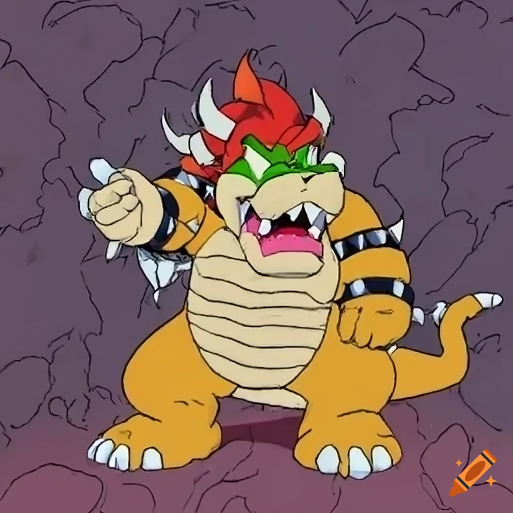 Bowser as a 1980s anime antagonist