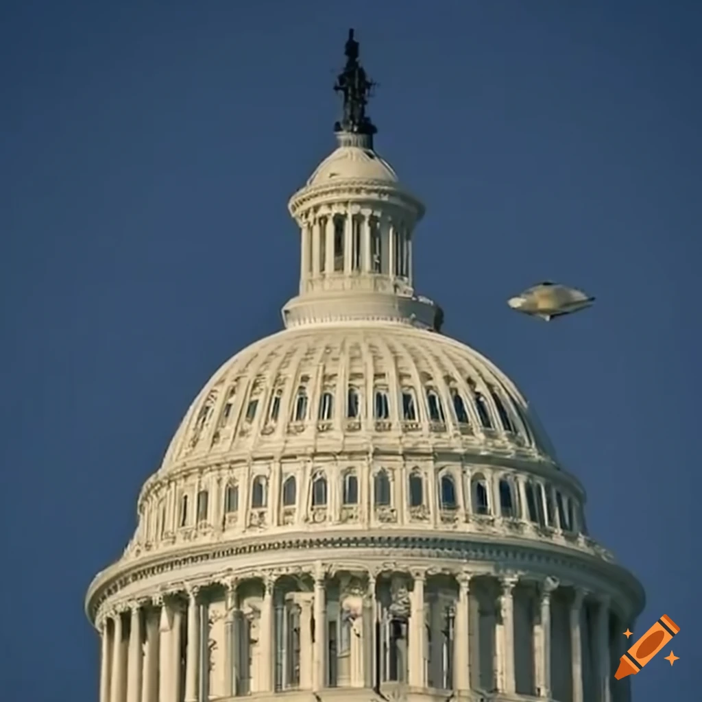 Ufo alien ships flying over the us capitol building