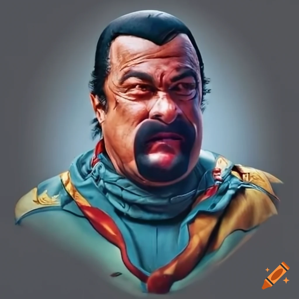 Steven Seagal as a grinning clown with bull horns on Craiyon