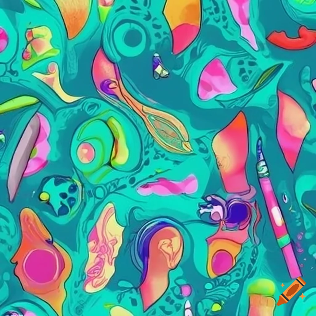 Colorful pattern design stickers on Craiyon