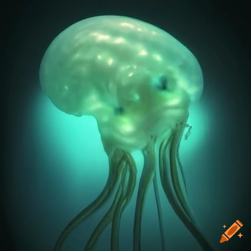 This alien specimen appears as a gelatinous, amorphous mass with ...