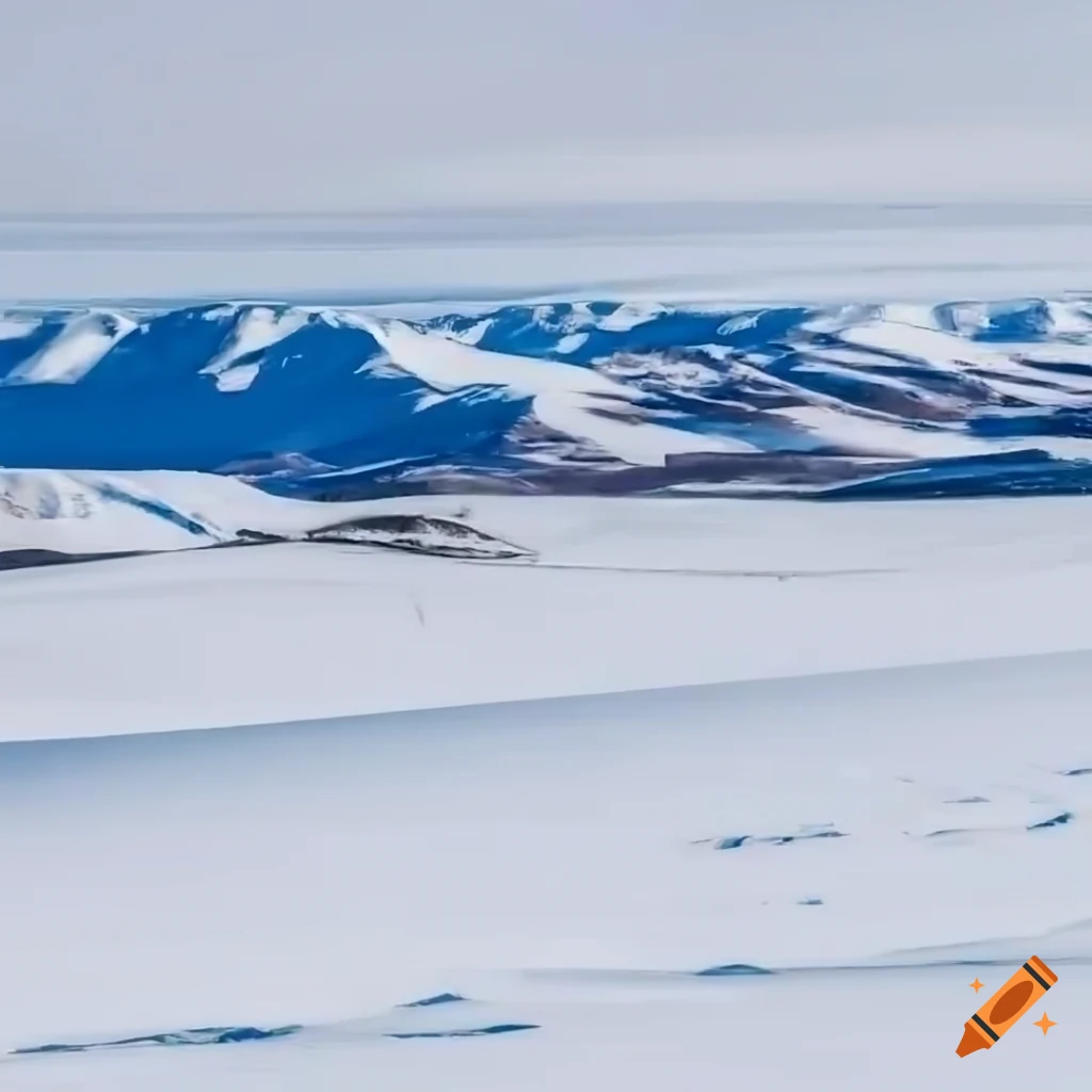Arctic landscape with wind and snow swept snow dunes, vivid colours, 8k ...