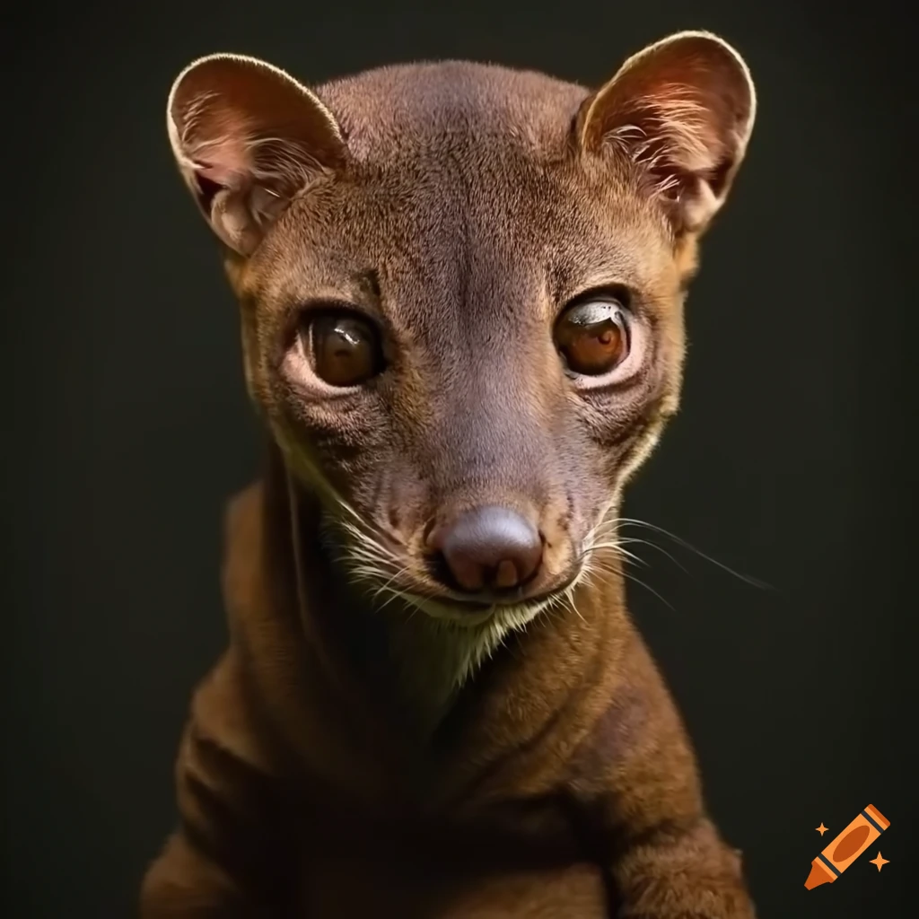 Full body anthro fossa wearing jacket