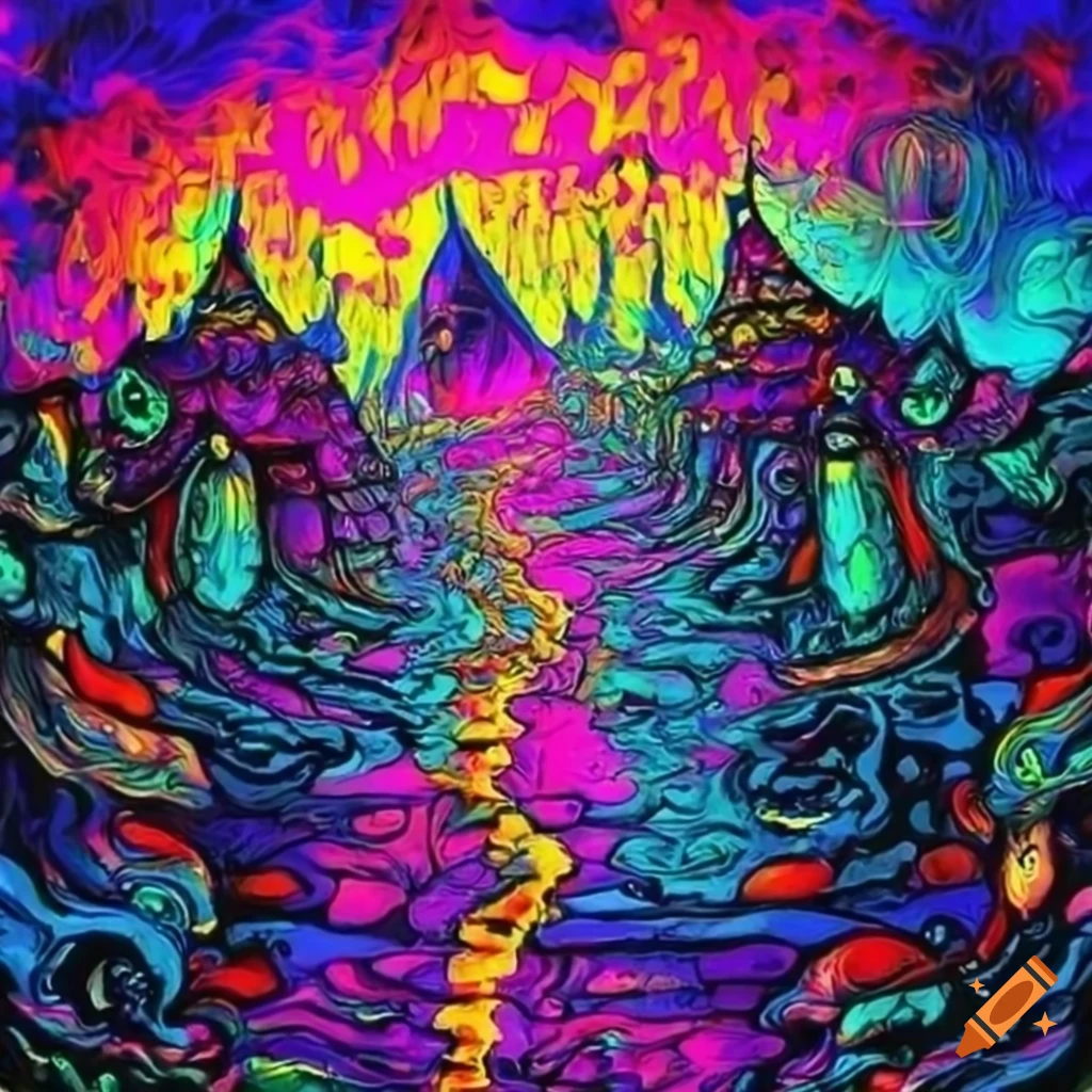 Psychedelic rain on Craiyon