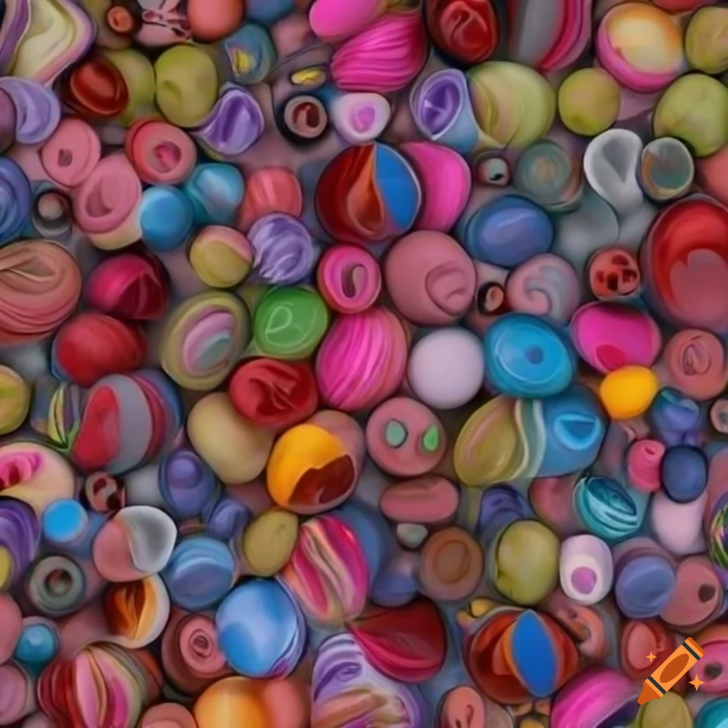 Textile pattern, marbles of various colors, seamless edge to edge repeat