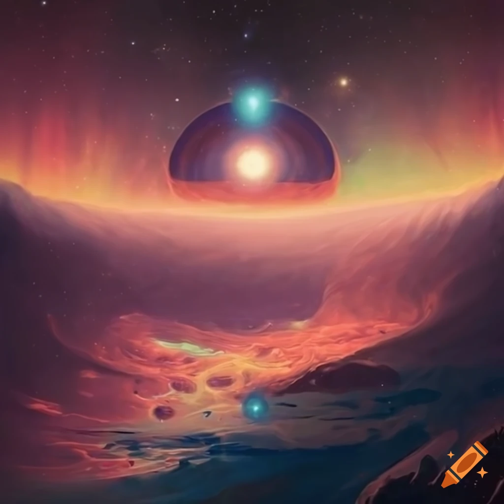 Title: "beyond the celestial veil" prompt: transport viewers to a ...