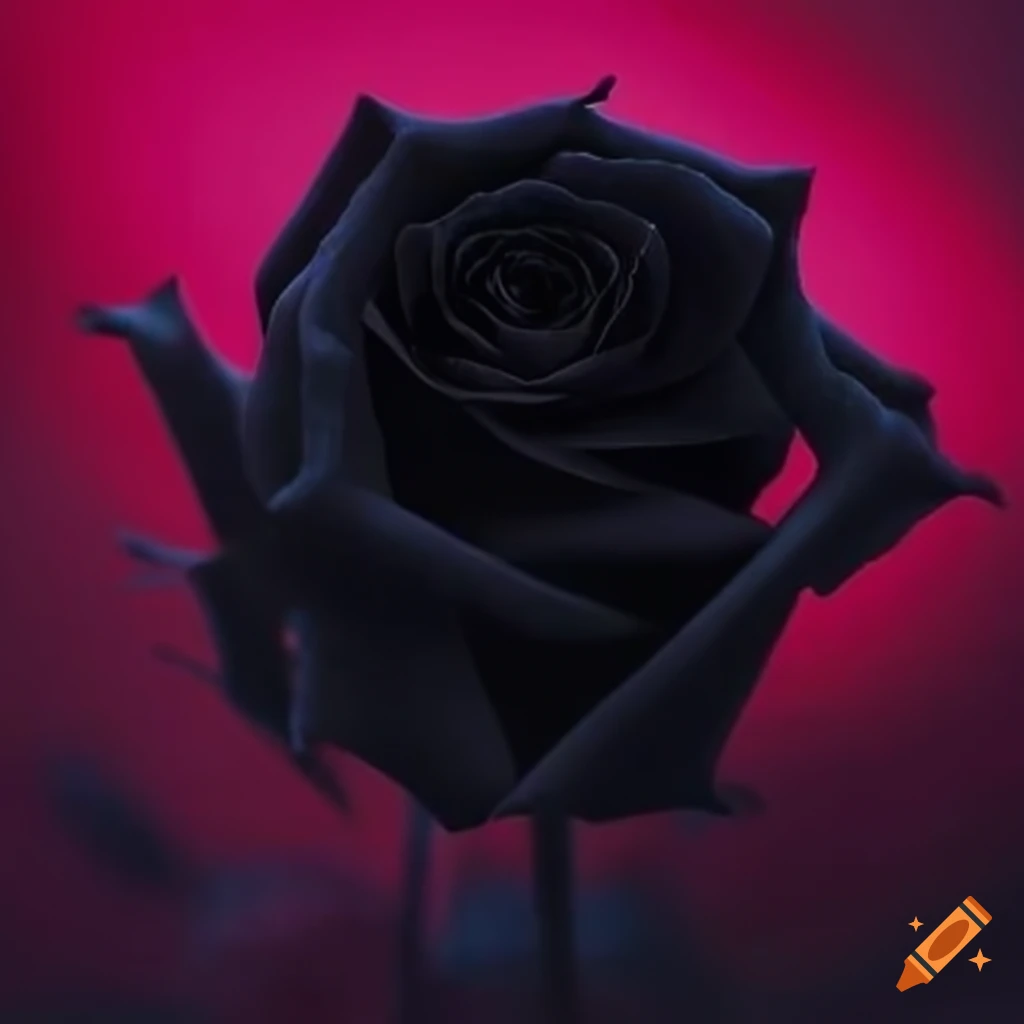 A black rose planted in a desert on Craiyon