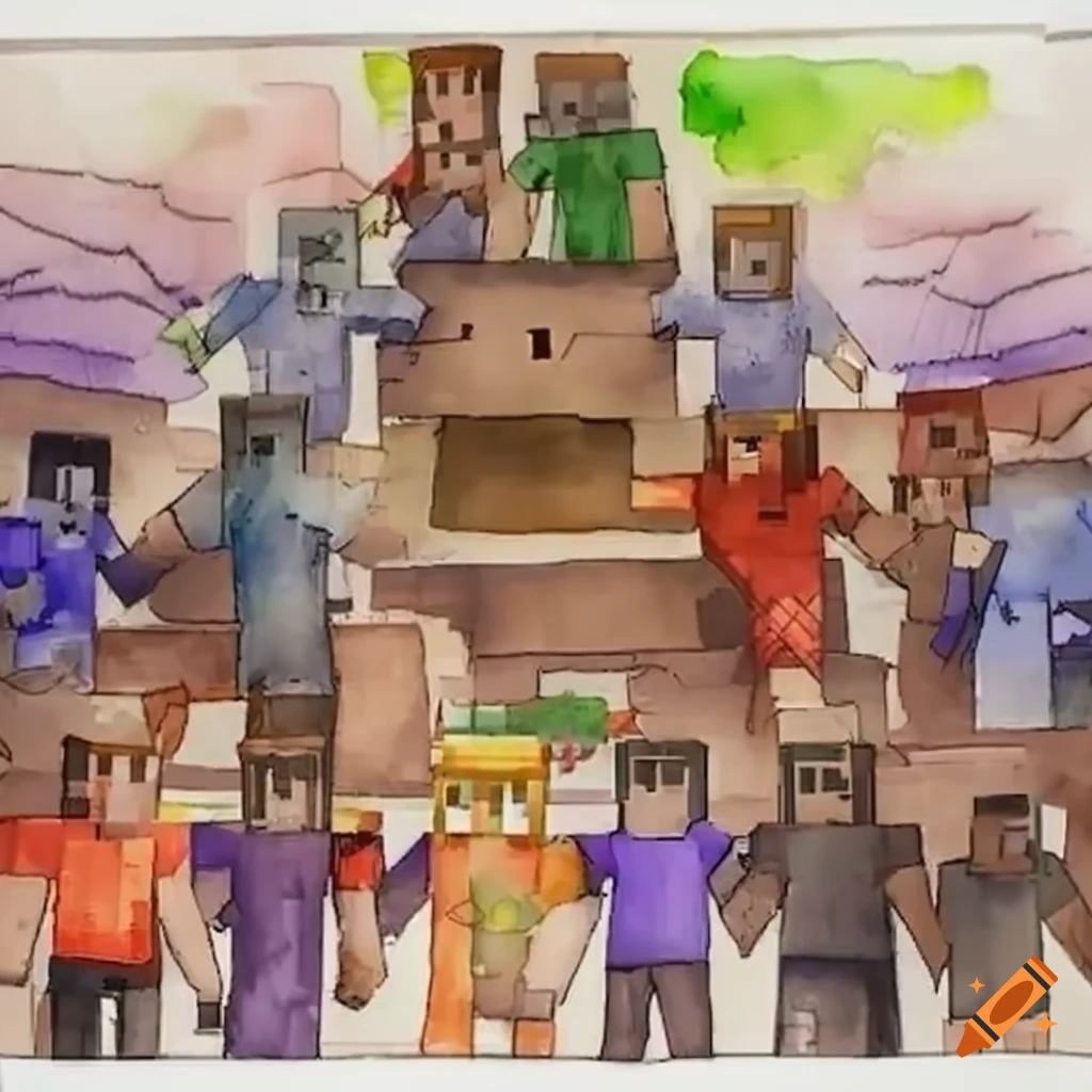 Minecraft's extreme teams on Craiyon