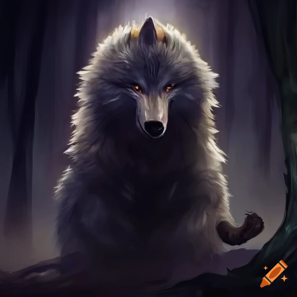 Masterpiece, fantasy world, original, wolf, monster on Craiyon