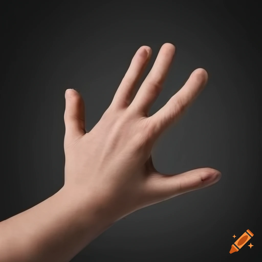 Back of mans hand. gray background