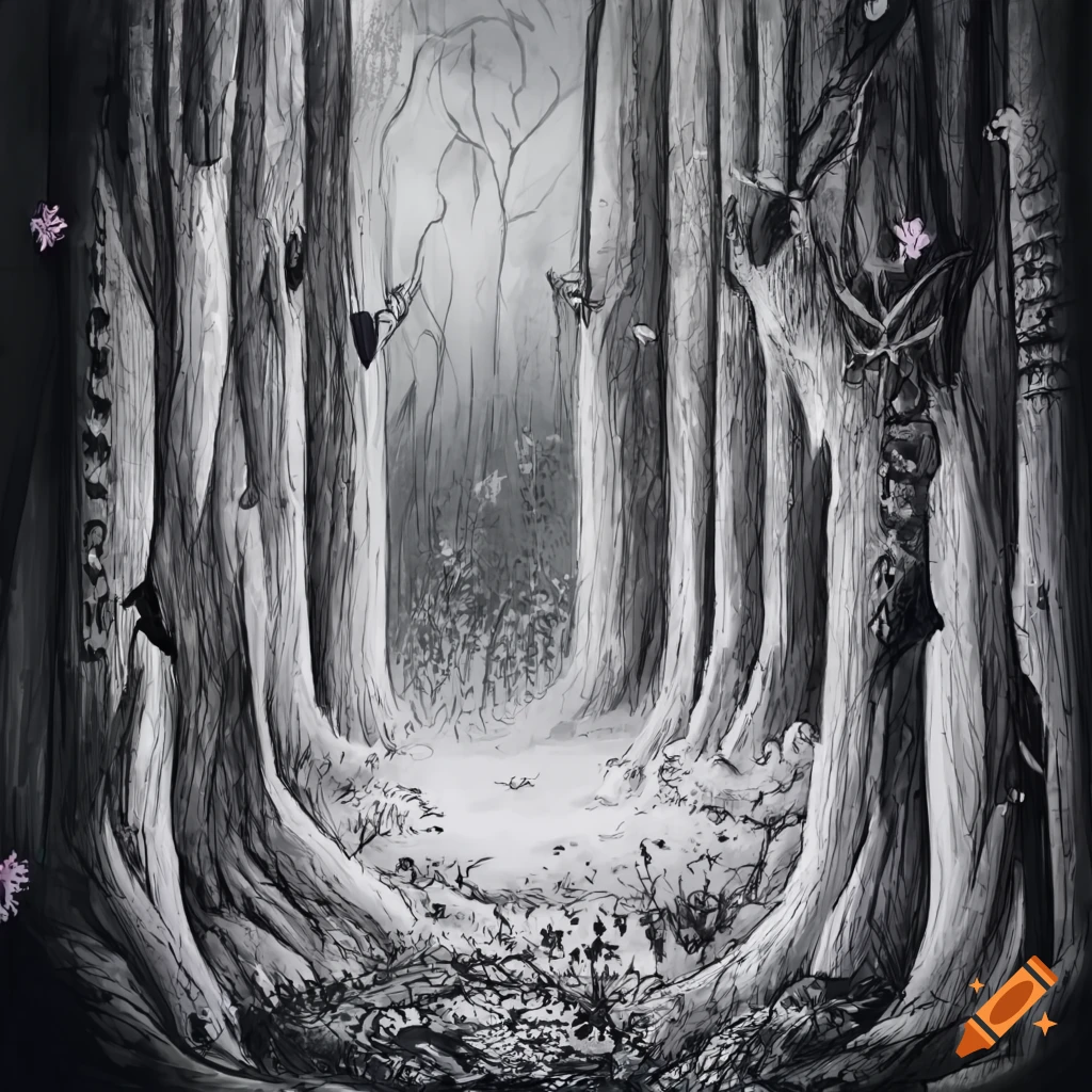 Dark Forest Path Drawing