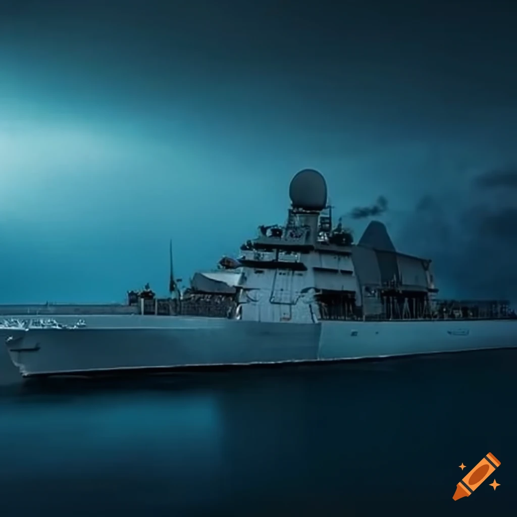 Modern naval warship on Craiyon