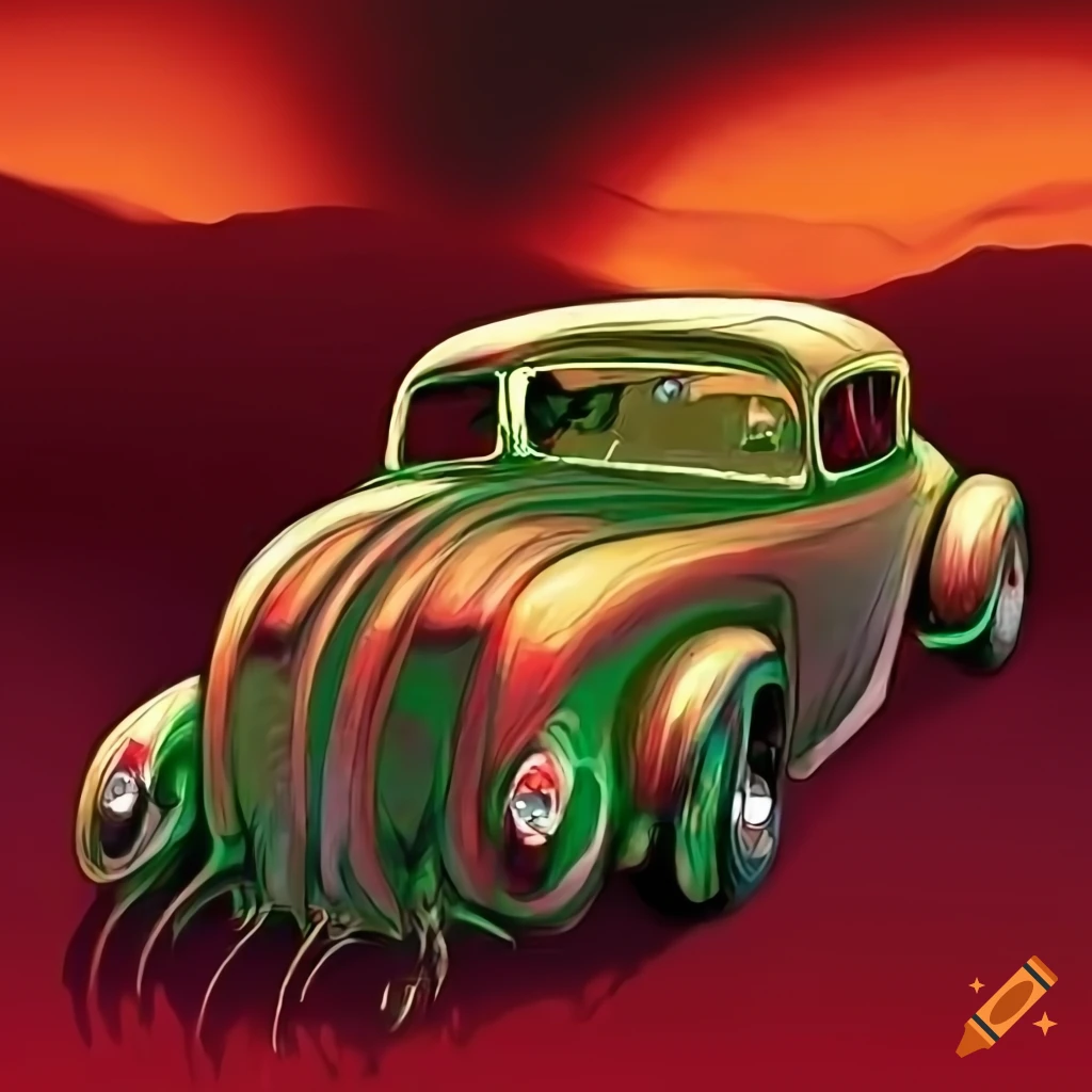 Hot Rod Cartoon Art Vehicle Cartoon Commission Hotrod Style | Pronk