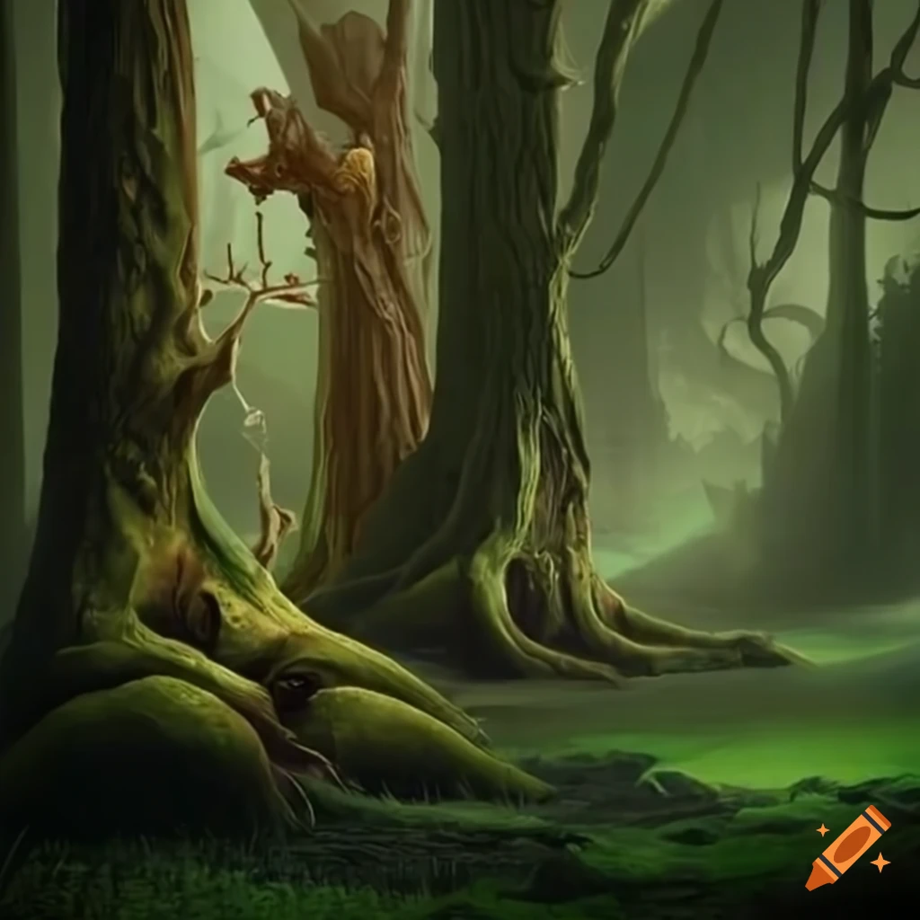 A fantasy woodland on Craiyon