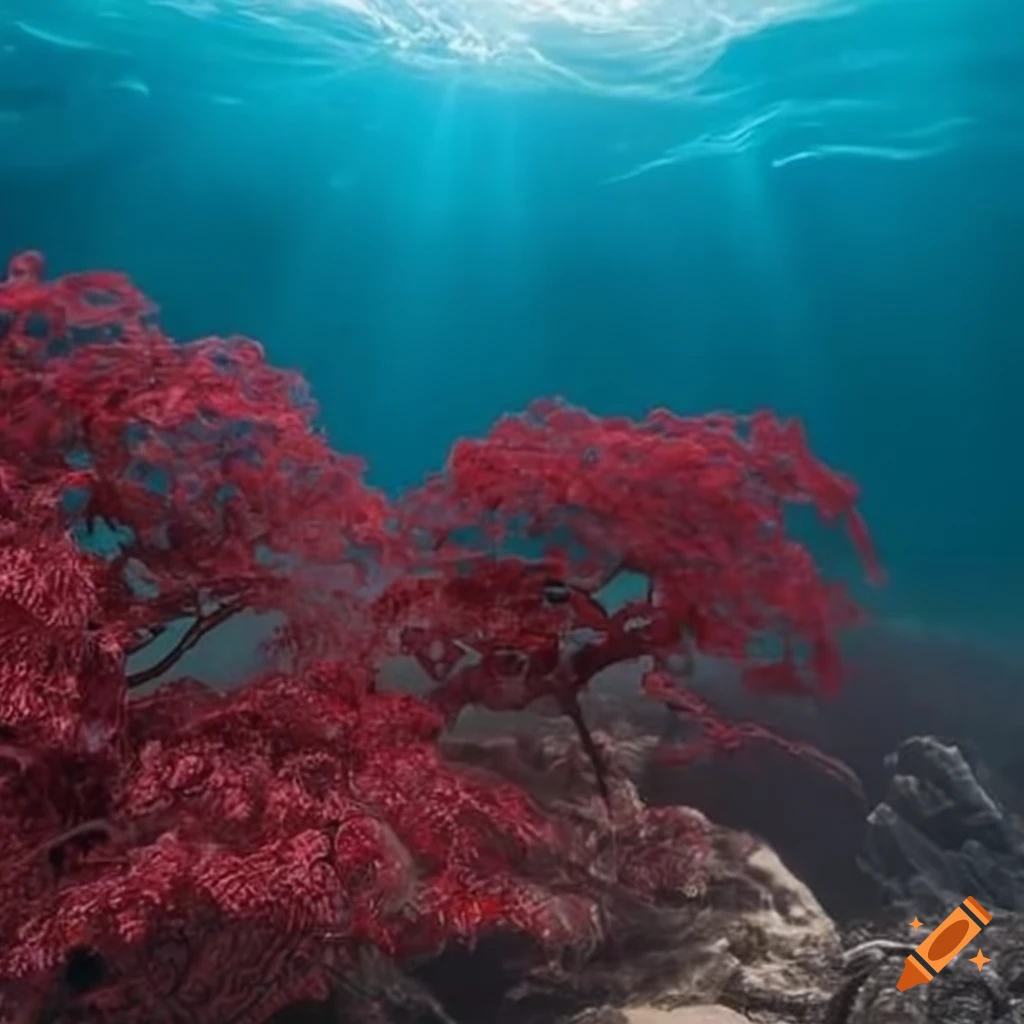 Red ivy in the ocean