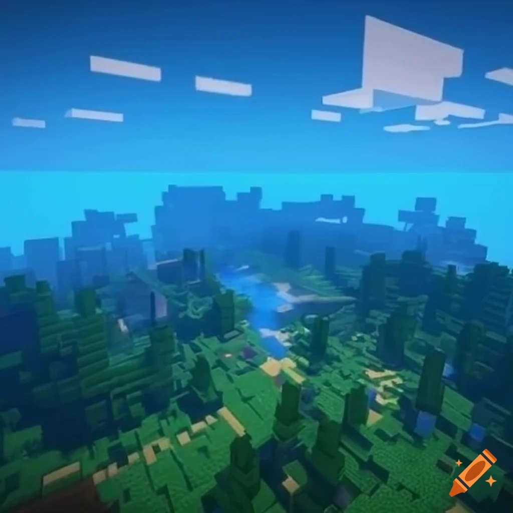 Minecraft's sky-themed servers on Craiyon
