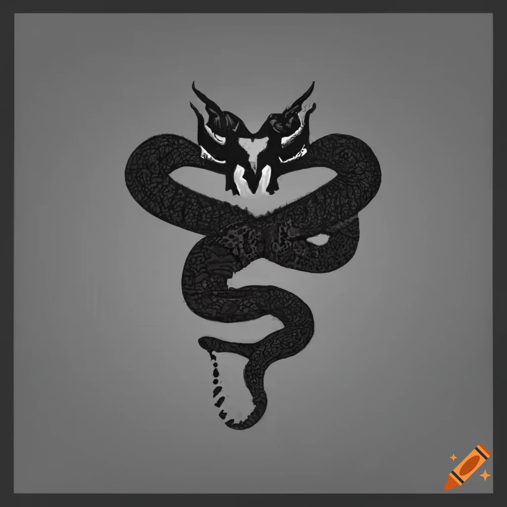 A logo for a gaming club called order of the black snake. easy to print ...