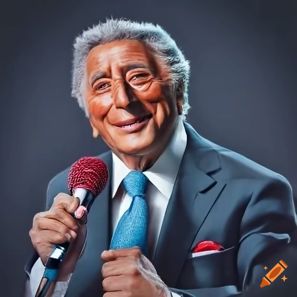 Photos of tony bennett singing microphone photography realistic 4k on ...