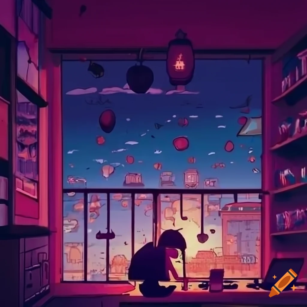 Lofi style neighborhood on Craiyon