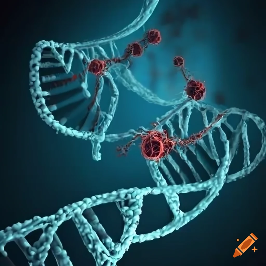 A futuristic visualization of rna strand curing diseases on Craiyon