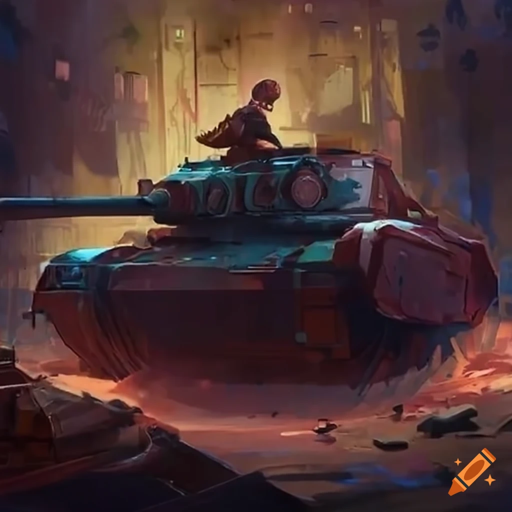 Mastering tank tactics on Craiyon