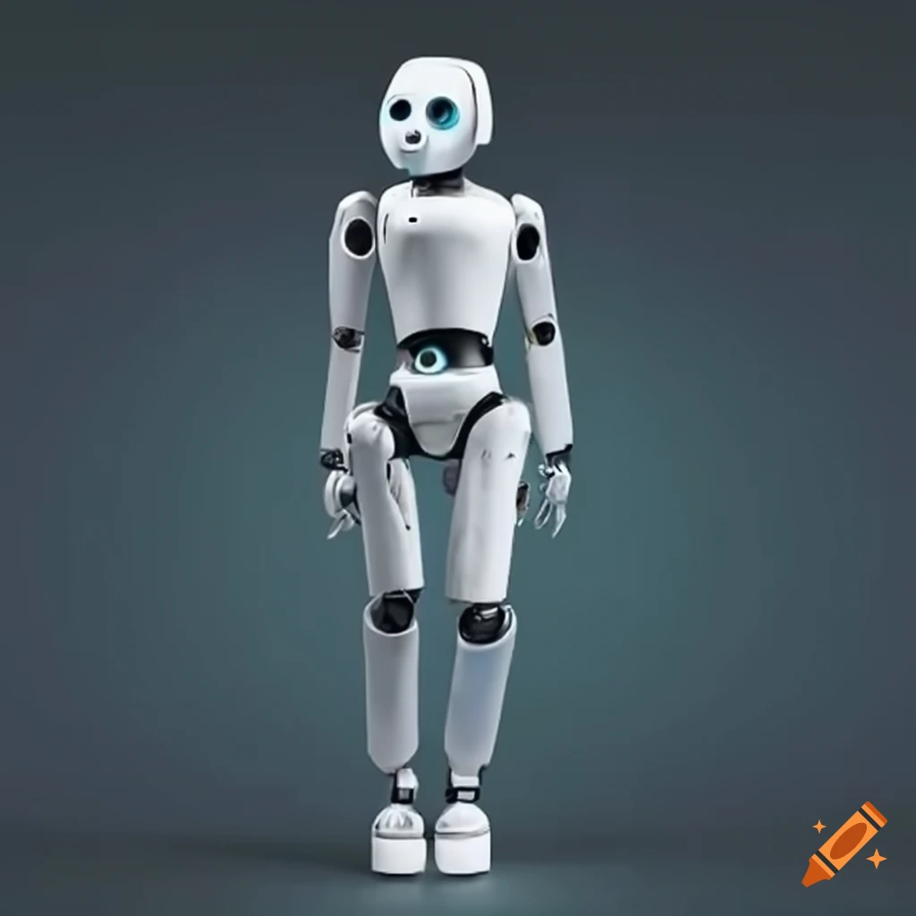 White robot is walking on Craiyon